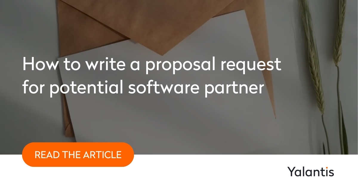 A request for proposal to a potential software partner