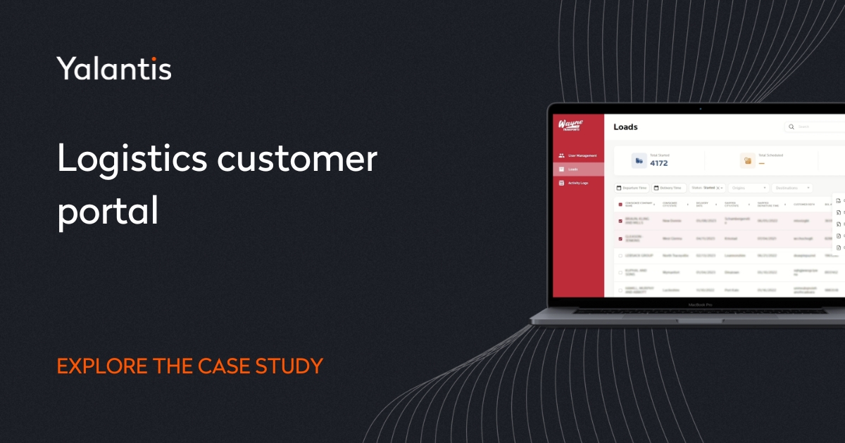 Logistics customer portal for efficient order management